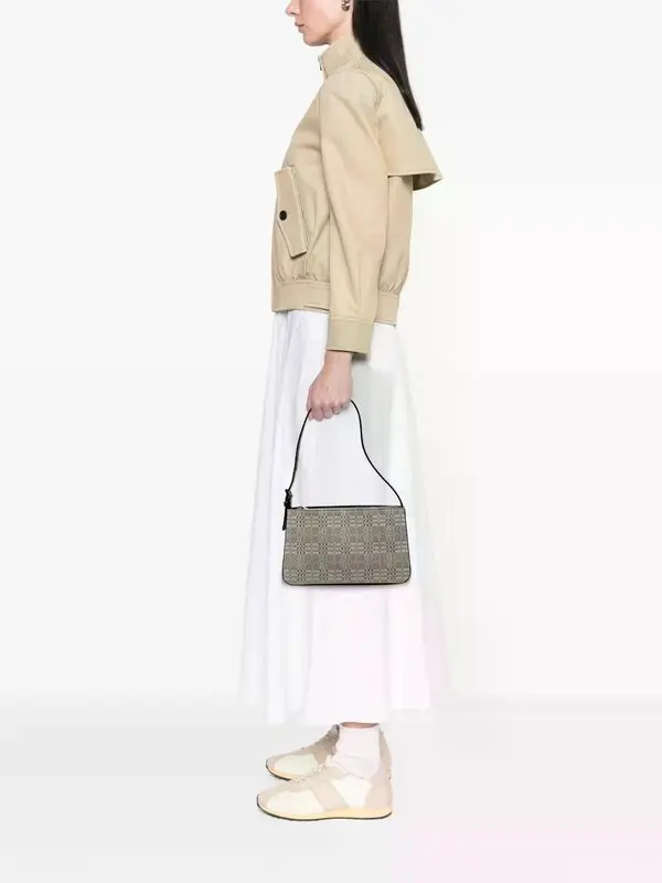 Burberry Tonal Check Canvas Shoulder Bag