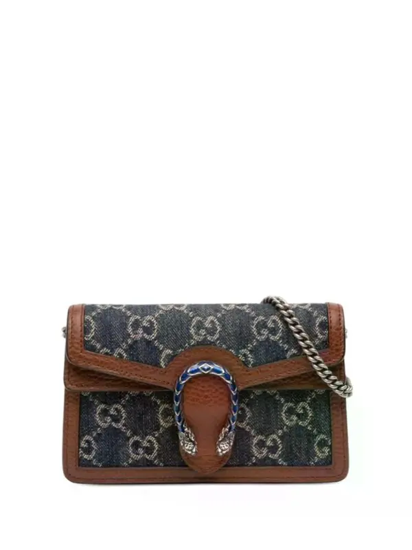 Gucci Mini Gg Denim Dionysus Crossbody Bag - Blue