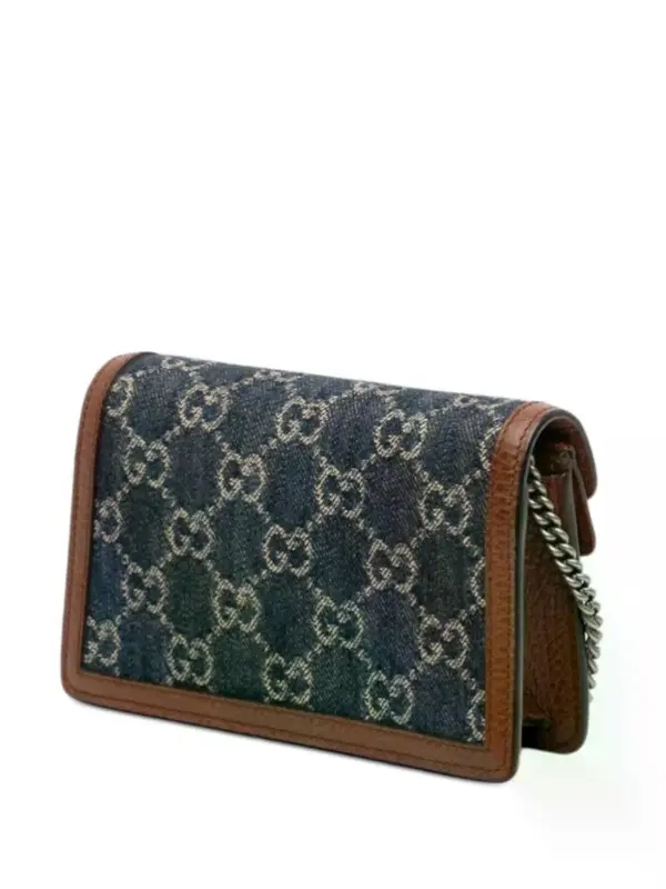 Gucci Mini Gg Denim Dionysus Crossbody Bag - Blue