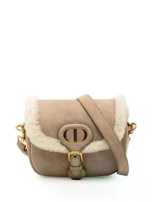 Dior Small Suede Shearling Bobby Crossbody Bag - Brown