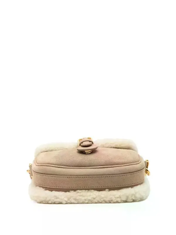 Dior Small Suede Shearling Bobby Crossbody Bag - Brown