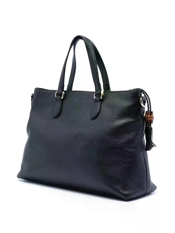 Gucci Leather Bamboo Tassel Satchel