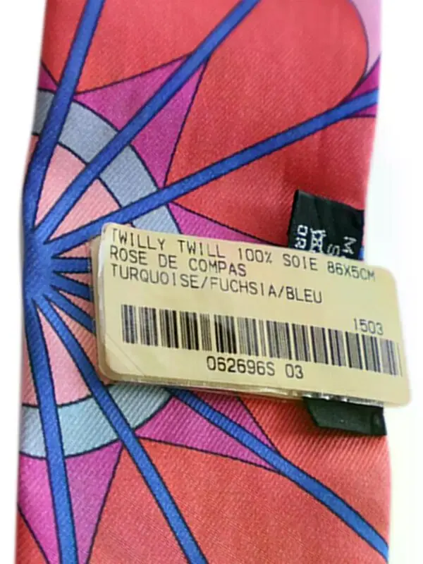 Hermès 2020-2025 Rose De Compas Silk Twilly Scarf Scarves - Blue