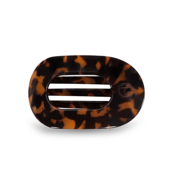 TELETIES Medium Flat Round Hair Clip - Tortoise
