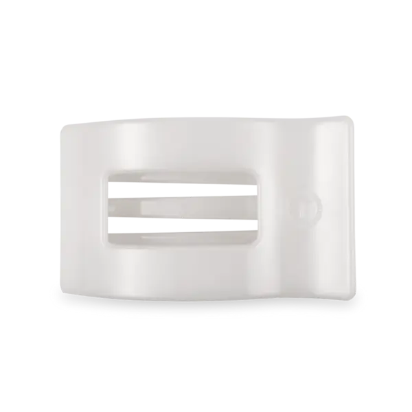 TELETIES Medium Flat Rectangle Hair Clip - Coconut White