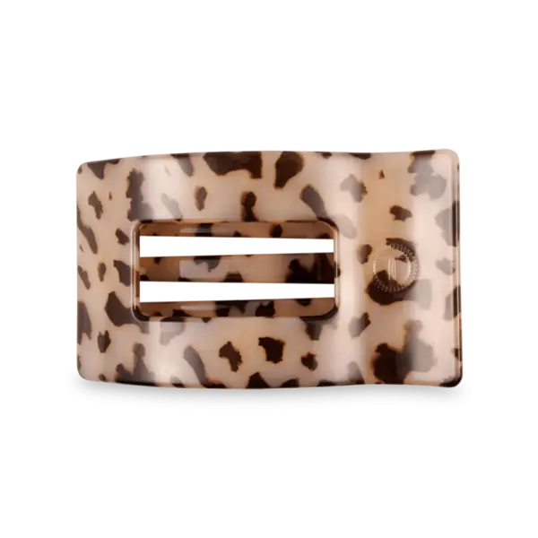 TELETIES Medium Flat Rectangle Hair Clip - Blonde Tortoise