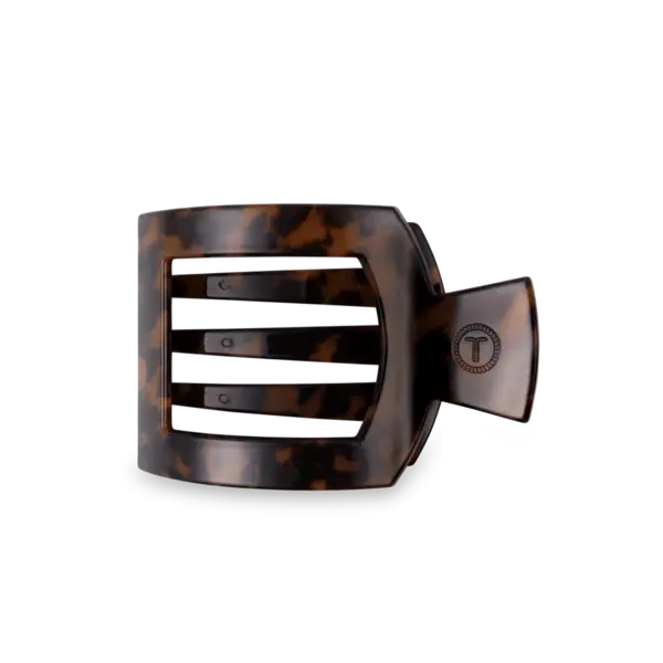 TELETIES Medium Flat Square Hair Clip - Tortoise