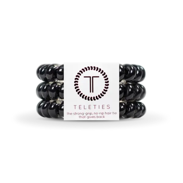 TELETIES Large Hair Ties - Jet Black