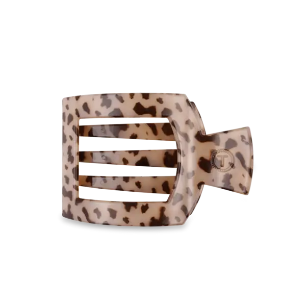 TELETIES Medium Flat Square Hair Clip - Blonde Tortoise