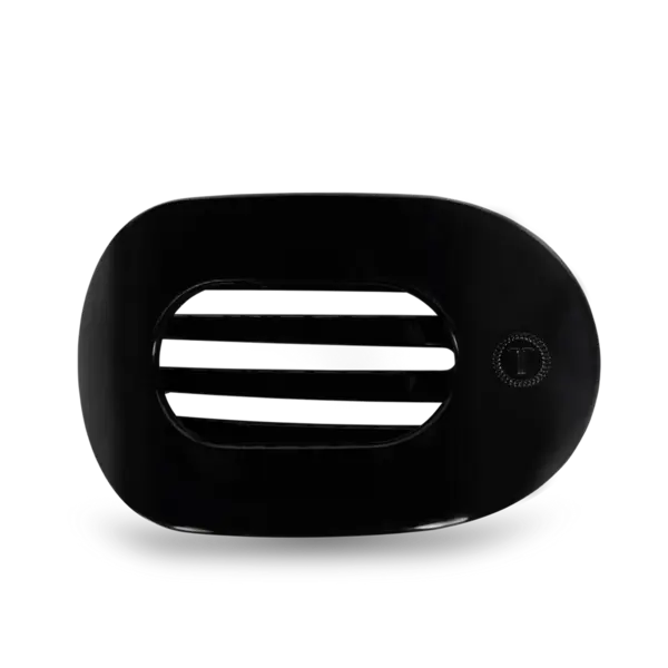 TELETIES Large Flat Round Claw Clip - Jet Black