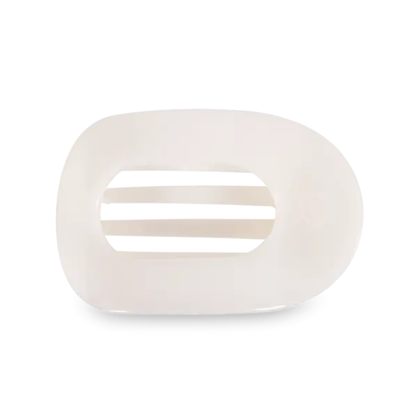 TELETIES Flat Round Hair Clip - Coconut White