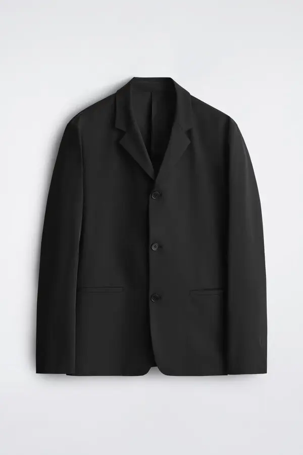 Cos Slim Unstructured Tech-twill Blazer - Black