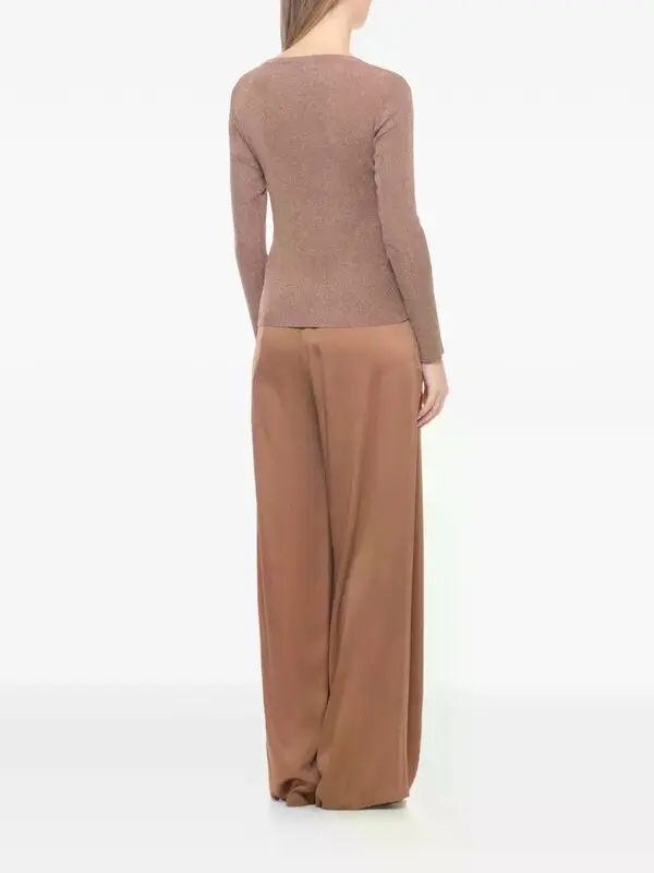 Fabiana Filippi Fine Knit Long Sleeve Sweater - Brown
