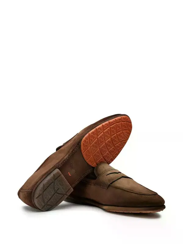 Santoni Carlo Suede Penny Loafers