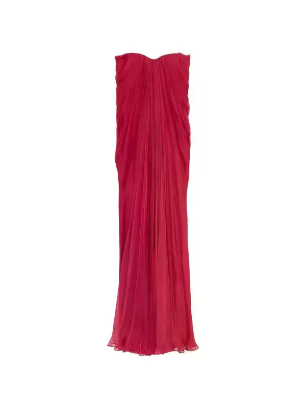 Alexander McQueen Draped Maxi Dress - Red