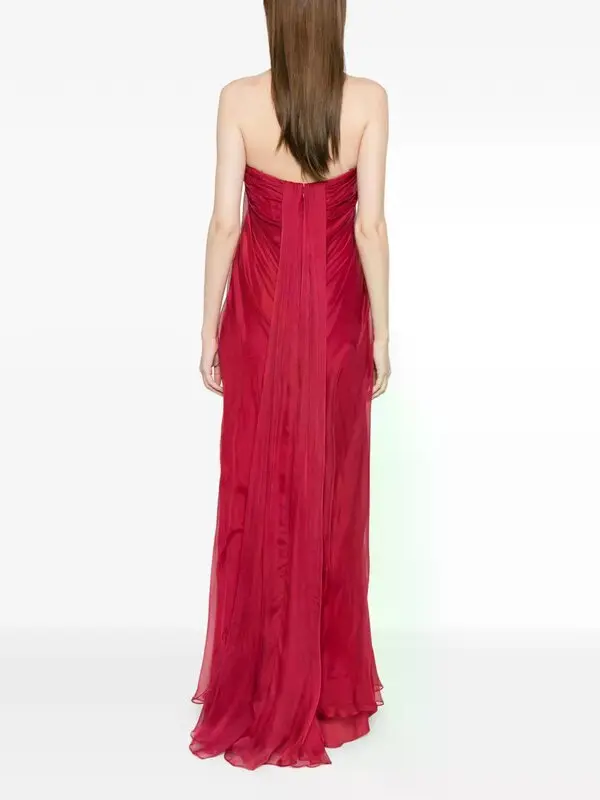 Alexander McQueen Draped Maxi Dress - Red
