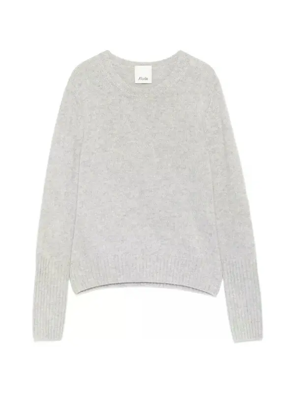 ALLUDE Round-neck Cashmere Sweater - Grey