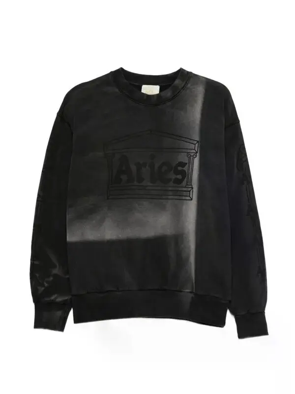 Aries Sunbleached Column Sweatshirt - Black