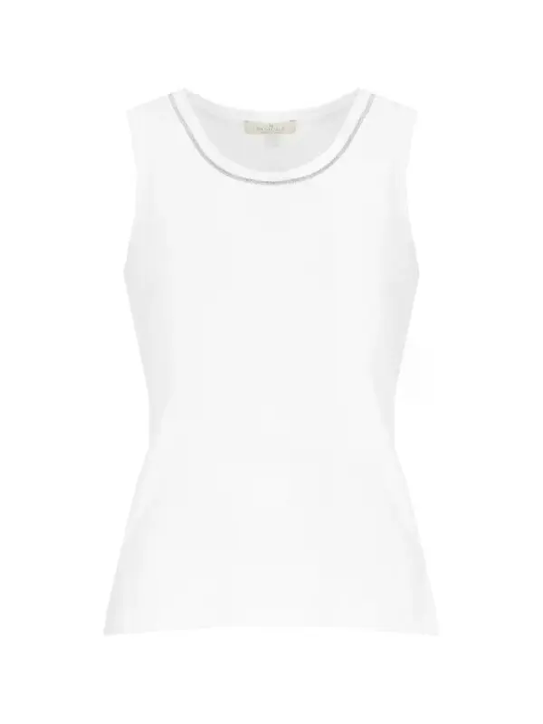 PANICALE Bead-embellished Tank Top - White