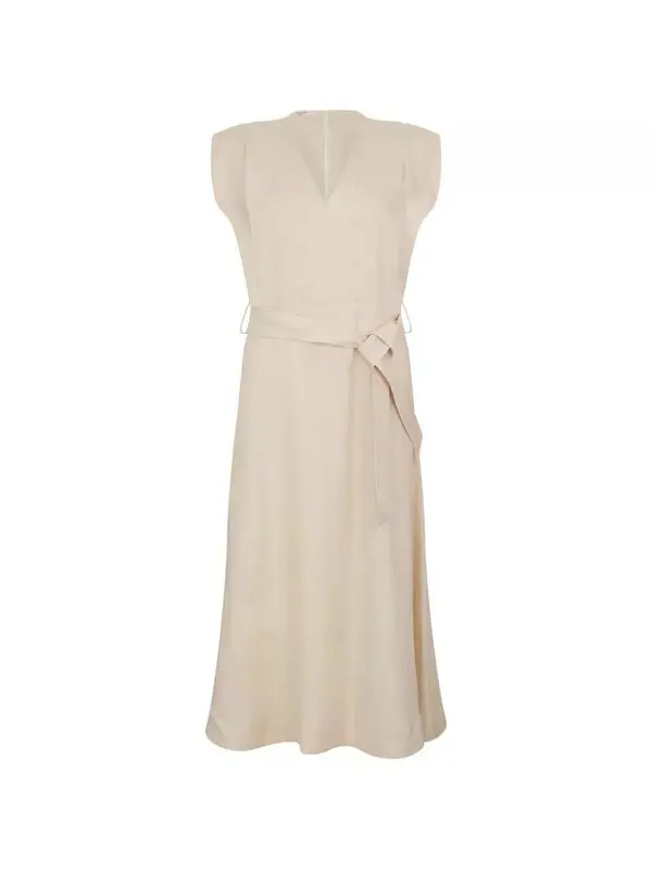 SLOWEAR V-neck Tie Dress