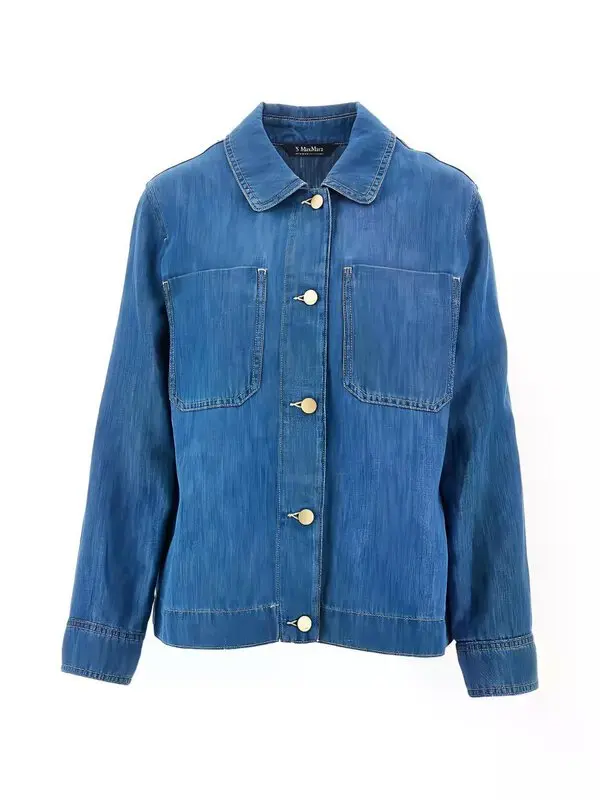 Max Mara Indigo Denim Shirt With Patch Pockets
