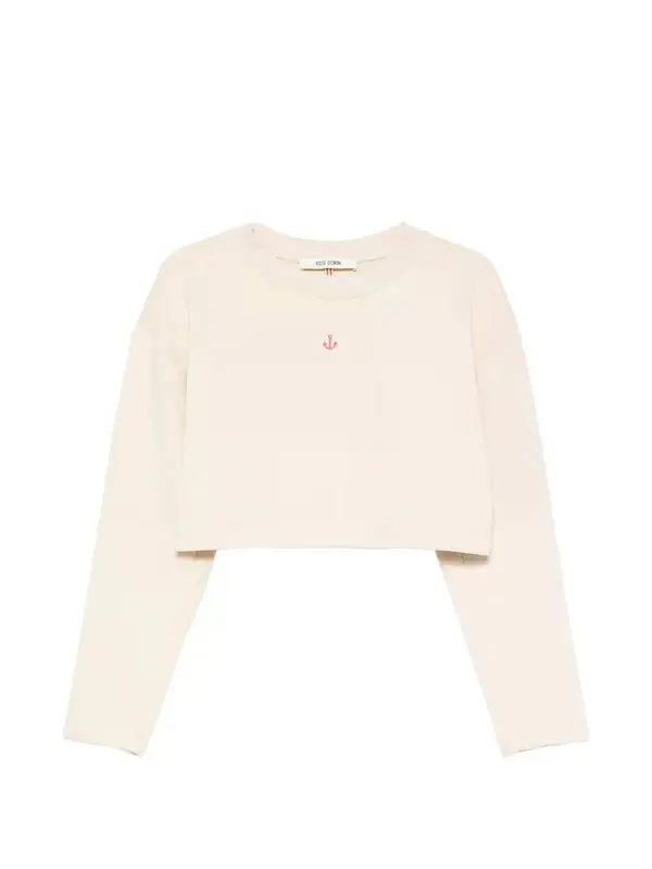 MERCI Anchor Print Cropped Sweatshirt