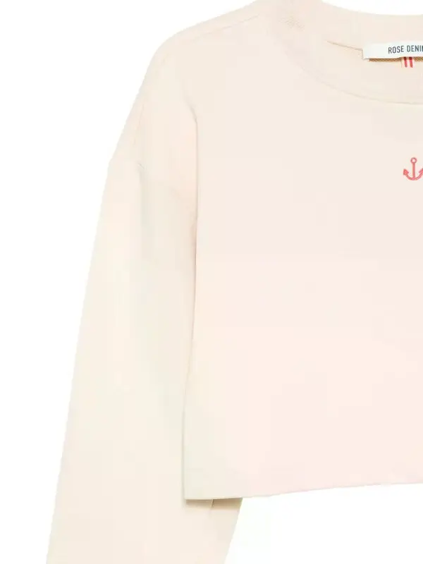 MERCI Anchor Print Cropped Sweatshirt