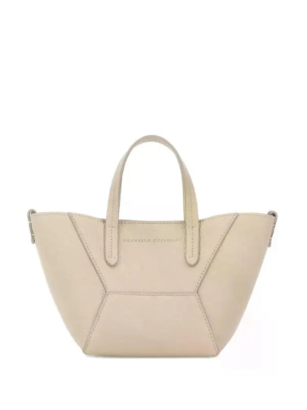 Brunello Cucinelli Leather Tote Bag - Neutrals