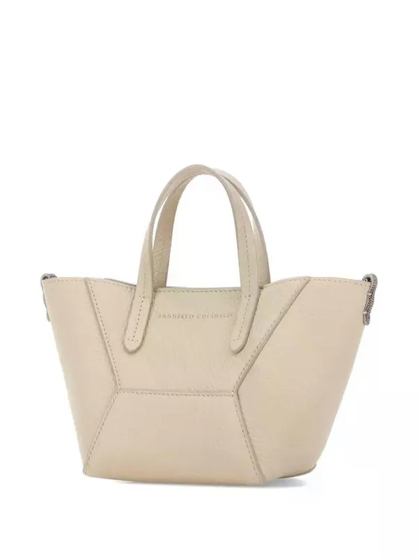 Brunello Cucinelli Leather Tote Bag - Neutrals