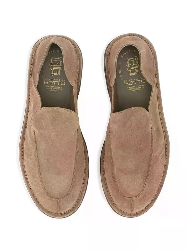 ALEXANDER HOTTO Foldable-heel Suede Loafers - Neutrals