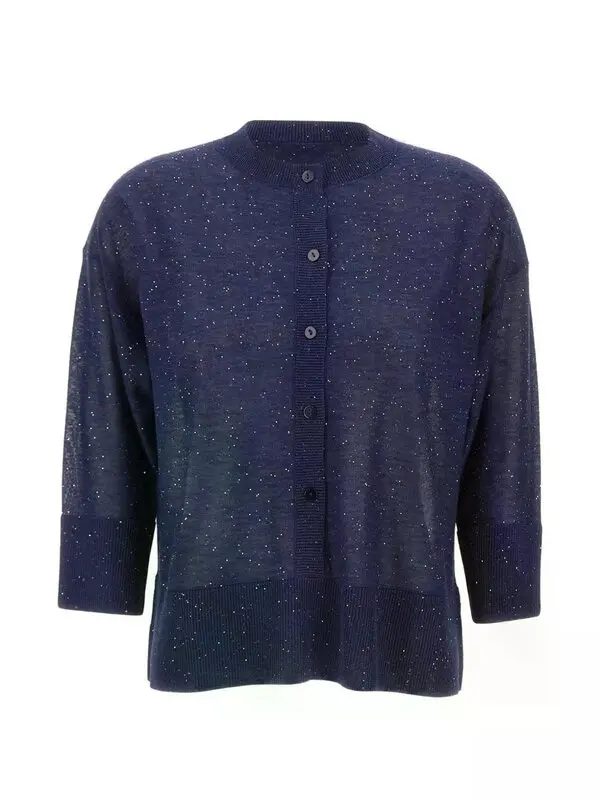 KANGRA Sequin-embellished Button-down Cardigan