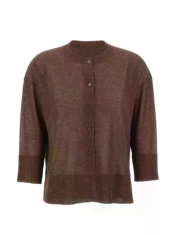KANGRA Sequin-embellished Buttoned Cardigan