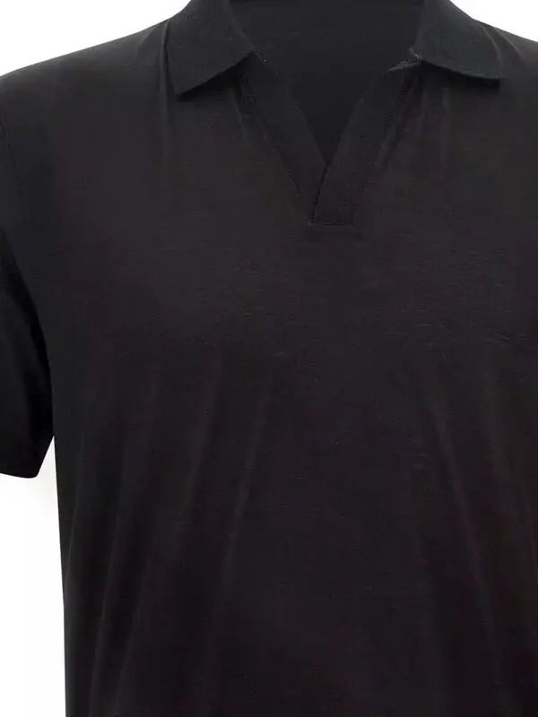 GRAN SASSO Ribbed V-neck Polo-collar T-shirt