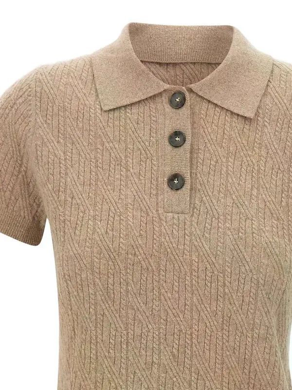 THE GARMENT Como Cable-knit Polo Top