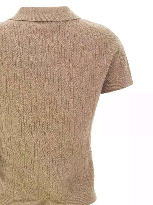 THE GARMENT Como Cable-knit Polo Top
