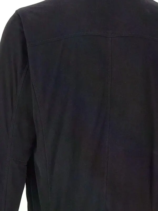 BARBA NAPOLI High-collar Patch-pockets Jacket - Blue