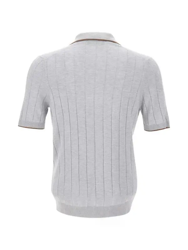 GRAN SASSO Ribbed-trim Polo-collar T-shirt
