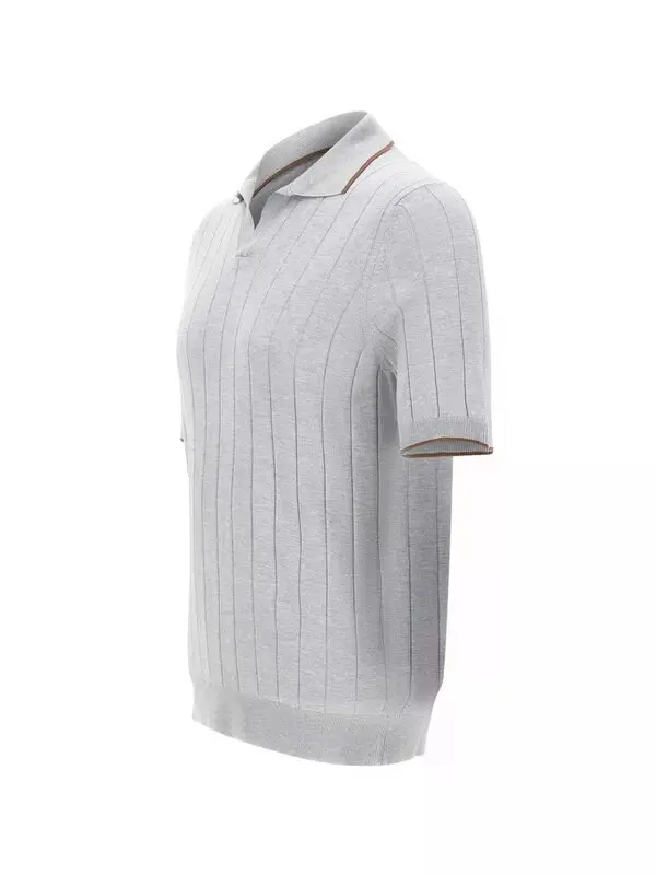 GRAN SASSO Ribbed-trim Polo-collar T-shirt