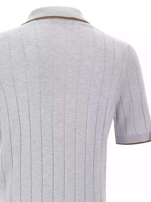 GRAN SASSO Ribbed-trim Polo-collar T-shirt