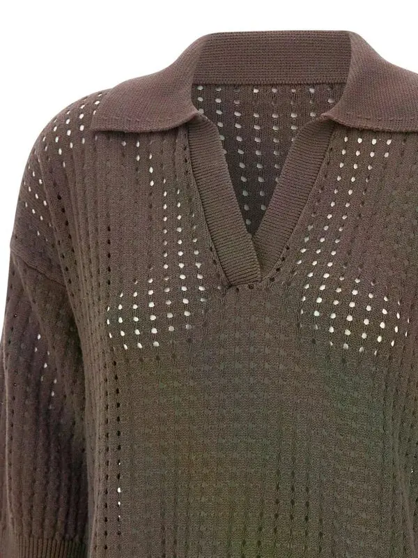 KANGRA Openwork V-neck T-shirt