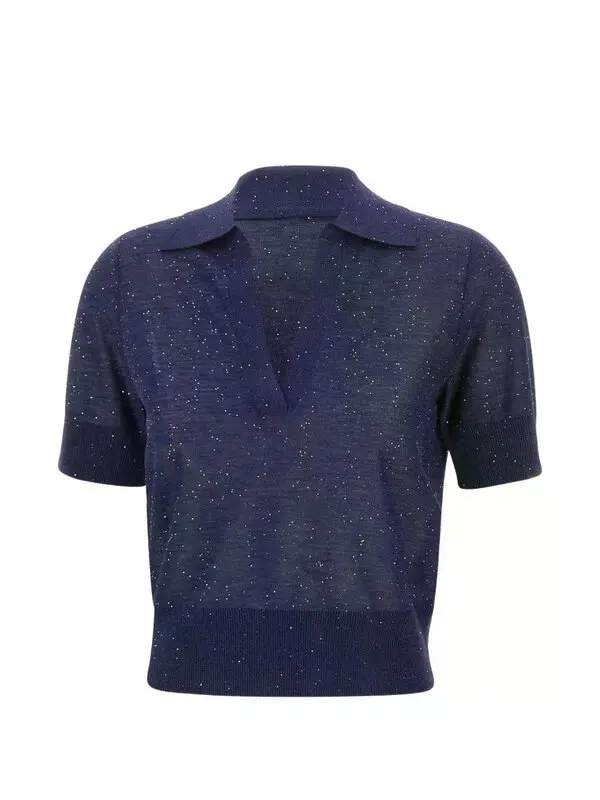 KANGRA Sequin V-neck T-shirt