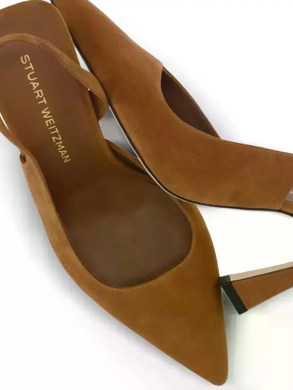 STUART WEITZMAN Vinnie Slingback Suede Pumps - Neutrals