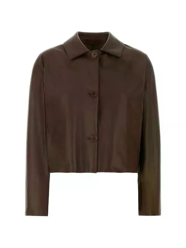 SALVATORE SANTORO Buttoned Leather Jacket - Brown