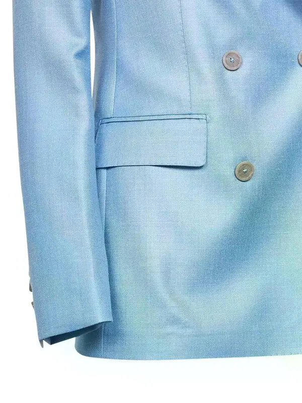 Tagliatore Peak-lapel Double-breasted Blazer - Blue