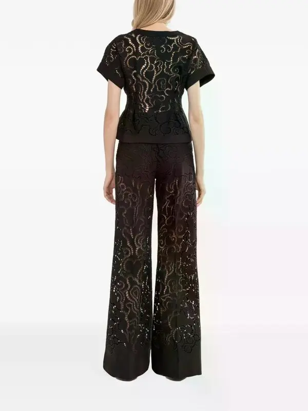 NISSA Floral-embroidered Jacket - Black