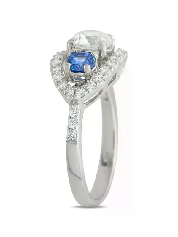 LB EXCLUSIVE Diamond And Sapphire Fine Ring - Silver