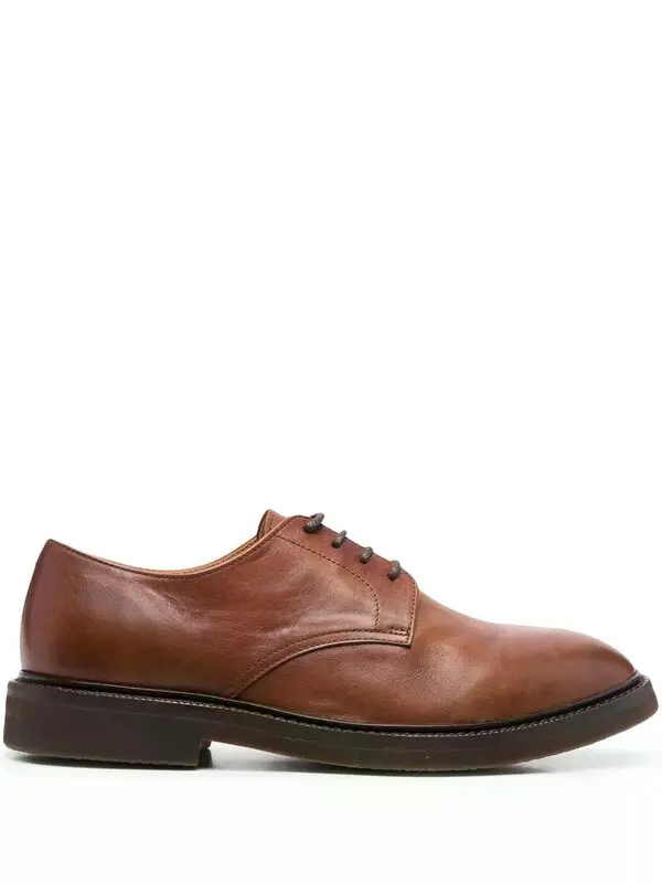 Brunello Cucinelli Lace-up Leather Derby Shoes - Brown