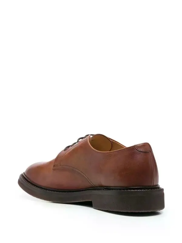 Brunello Cucinelli Lace-up Leather Derby Shoes - Brown
