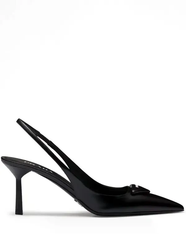 Prada 75mm Triangle-logo Pumps - Black