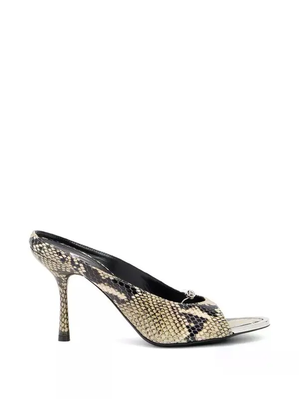 DIESEL® D-diam's Python-effect Heeled Mules
